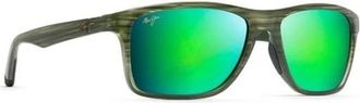 Maui Jim Homme, Accessoires, Vert, Taille: 58 MM Lunettes de soleil rectangulaires polaris&eacute;es Onshore