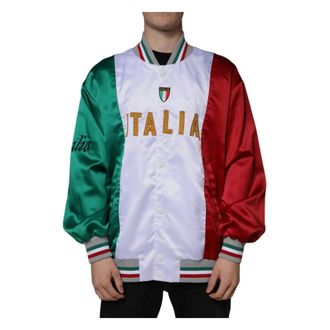 Dolce & Gabbana Italia Button-Down Bomberjacke - - Jackets - Herren - Mehrfarbig - L