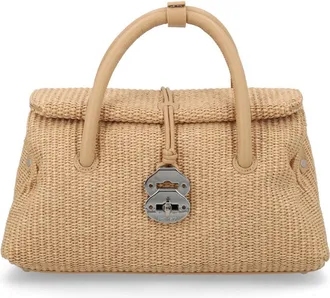 Zanellato Womens Handbag Dotta Vimini Beige Polyester Handbags Hand Bags