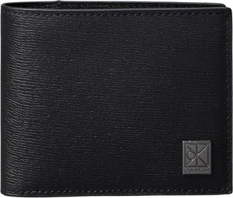 Calvin Klein Homme, Accessoires, Noir, Taille: ONE Size Portefeuille Bifold avec logo embl&egrave;me et porte-monnaie