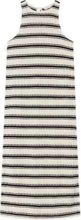 Springfield Frqsvestido Estructura Rayas Robe décontractée, Beige Clair, L Femme