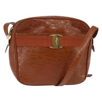 Ferragamo Sac bandouli&egrave;re en cuir Pre-owned - Femme - Pre-owned - Brun - Taille: ONE Size