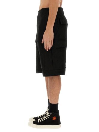 Kenzo Cotton Workwear Cargo Shorts - Black