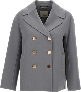 Max Mara Femme, Manteaux, Bleu, Taille: 34 FR Margot Double-Breasted Coat
