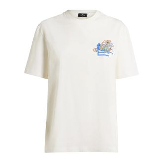 Etro Femme, Tops, Blanc, Taille: 34 FR T-Shirt avec Logo Brod&eacute;