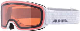 Alpina NAKISKA Q - verspiegelte, kontrastverst&auml;rkende & polarisierte OTG Skibrille mit 100% UV-Schutz f&uuml;r Erwachsene - white matt - one size