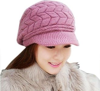 Generic Cocila Fourrure Femmes Chapeau Bonnets Chapeaux Tricot&eacute; PP Skullies Lapin Casquette Hiver Casquettes De Baseball Bonnet Femme Calot Chirurgien Running