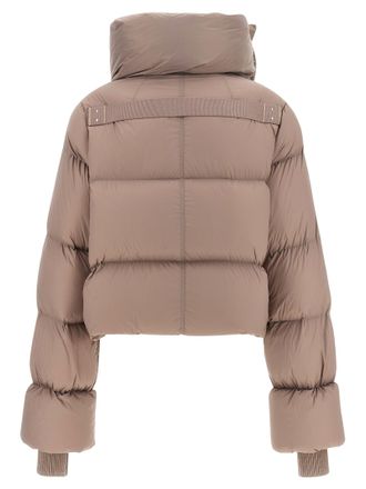 Rick Owens Funnel Neck Cropped Down Jacket - Taupe