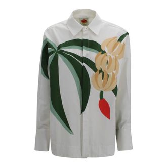 Farm Rio Farm Rio, Femme, Blouses et Chemises, Blanc, Taille: 38 FR Floral Shirt