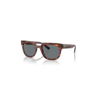 Ray-Ban Phil Bio-based Sonnenbrillen Havana Gestreift Fassung Blau Glas 54-21