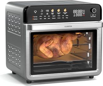 Klarstein Klarstein AirGlaze Friteuse Sans Huile - 34 L, 2200 W, 19 Programmes, R&ocirc;tisserie, &Eacute;cran Tactile, Acier Inoxydable, Accessoires Amovibles, Friteuse &Agrave; A