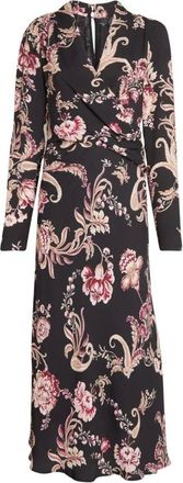 Guess Femme, Robes, Multicolore, Taille: 38 FR Robe Maxi Imprimée Floral Nero