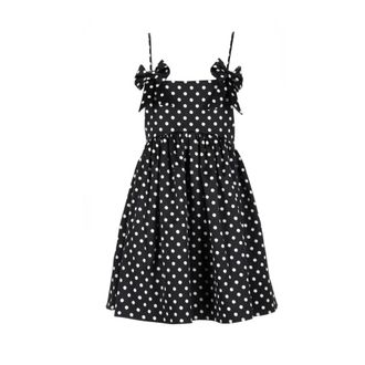 Ganni Polka-Dot Satin Mini Dress - - Dresses - Damen - Schwarzk - S
