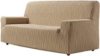 ZEBRA TEXTIL Andros - Elastische Sofa-Husse, Größe 2 Sitzer (Von 140 bis 170 cm), Farbe Natürlich