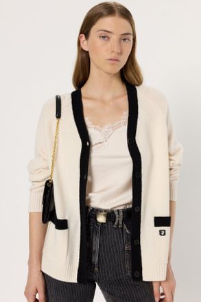 Gerard Darel Gilet bicolore en laine - ESTER - Ecru