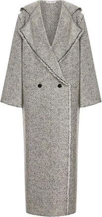 Alberta Ferretti Femme, Manteaux, Gris, Taille: 36 FR Manteau boucl&eacute; &agrave; chevrons