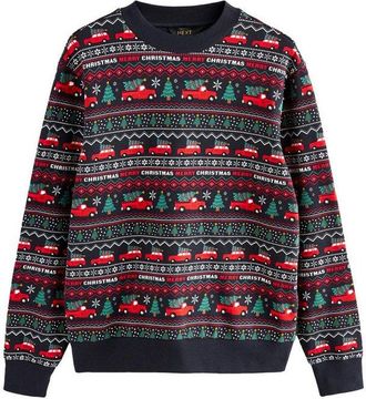 Next Sweater Rundhals-Sweatshirt mit weihnachtlichem Muster (1-tlg)