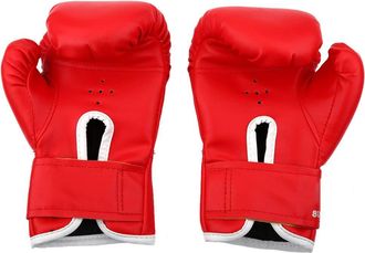 Generic Boxhandschuhe f&uuml;r, Langlebig, Gepolstert, f&uuml;r Muay Thai, Kickboxen, Sparringshandschuhe f&uuml;r, Rot, PU, Gr&ouml;&szlig;e 22,9 X 14 X 2,5 cm, Geeignet f&uuml;r von 3-12 