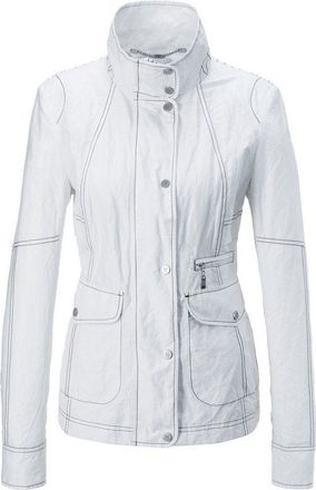 Madeleine Outdoorjacke Sportive Baumwolljacke mit Stehkragen Freizeitjacke mit 2-Wege-Zipper, Pattentaschen und Langarm