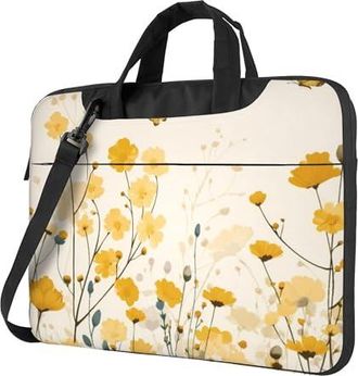 Generic Housse de protection antichoc avec bandouli&egrave;re pour ordinateur portable de 15,6, motif papillon et marguerites, multicolore, 15.6 inch