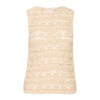 Ichi Eleganter Strick Sandshell Pullover - - Tops - Damen - Beige - M