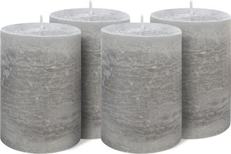 Brandsseller 4er Set Stumpenkerzen 9x15 cm - durchgefärbt & aus Paraffin - rustikale Kerzen mit langer Brenndauer - Dekokerzen für Tischdeko, Weihnachten & Feste -