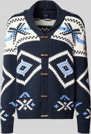 Mc Neal Strickjacke im Allover-Look mit Schalkragen