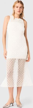 Maje Langes H&auml;kelkleid Mit Strass - Wei&szlig; - Maje