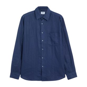 Aspesi Leinenhemd mit Tasche - - Shirts - Herren - Blau - L