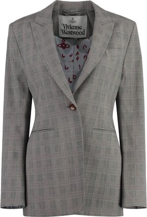 Vivienne Westwood Femme, Vestes, Gris, Taille: 36 FR Veste &agrave; Carreaux Prince de Galles
