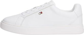 Tommy Hilfiger Baskets Femme Chaussures en Cuir, Blanc (White), 38