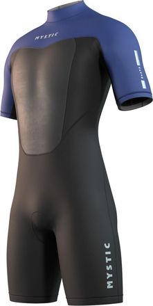 Mystic Wassersport - Surf Kitesurf & Windsurfen Herren Marke 3/2 mm Rei&szlig;verschluss hinten Flatlock Shorty Neoprenanzug - Schwarz/Blau