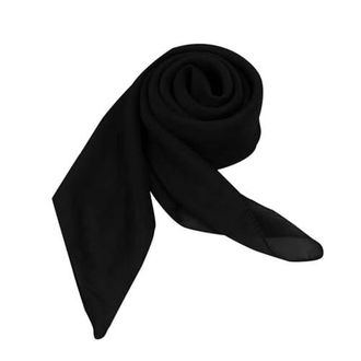 Generic Foulard carr&eacute; en mousseline de soie de couleur unie polyvalente Noir, Noir, S