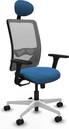 Piqueras y Crespo Arbeitsstuhl Zulema mit 3D-Armen, h&ouml;henverstellbarer Lendenwirbelst&uuml;tze und festem Kopfteil, ausgestattet mit 3 Positionen und Schneidschaum, Grau/Hel