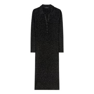 Luisa Cerano Rievota Strickkleid mit Schimmer - - Dresses - Damen - Schwarzk - L