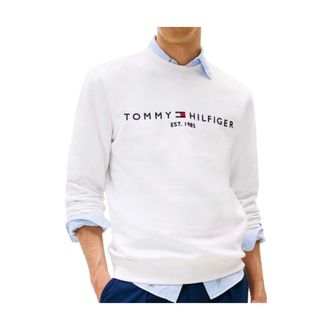 Tommy Hilfiger Homme, Sweatshirts et sweats &agrave; capuche, Blanc, Taille: S Flex Logo SweaT-shirt