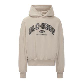 Dolce & Gabbana Jersey-Hoodie mit Print - - Sweatshirts & Hoodies - Herren - Beige - S