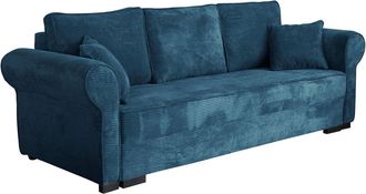 Mirjan24 Schlafsofa Olimpia Cord, Bettsofa mit abgerundete Armlehnen, Sofa mit Bettkasten und Schlaffunktion, Couchgarnitur, Schlafcouch, Sofagarnitur, Wohnlan