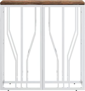 Generic Konsolentisch aus Edelstahl, Eingangstisch mit Geometrischem Muster, Stilvoller, Zeitgen&ouml;ssischer Flur f&uuml;r Wohnzimmer, Foyer und Inneneinrichtung (Sil