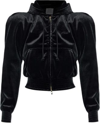 VETEMENTS Femme, Sweatshirts et sweats &agrave; capuche, Noir, Taille: 40 FR SweaT-shirt &agrave; &Eacute;paulettes