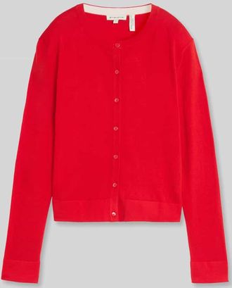 Tom Tailor Regular Fit Strickjacke aus Baumwoll-Mix mit Seiden-Anteil