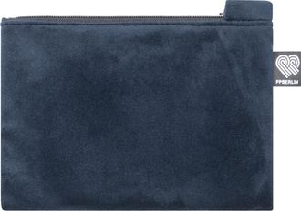 PP-Berlin Etui Medium, Samt Dunkelblau, Vegan, Handgenäht in Berlin Kleines Täschchen für Kinder Damen, Herren, Unisex