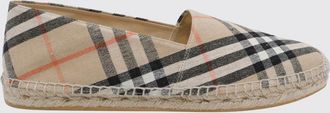 Burberry Espadrilles Mews en m&eacute;lange de lin imprim&eacute; Vintage Check