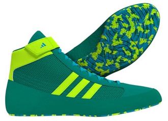 adidas Chaussures de lutte HVC pour homme, Bleu sarcelle, vert solaire, cyan, 44 EU