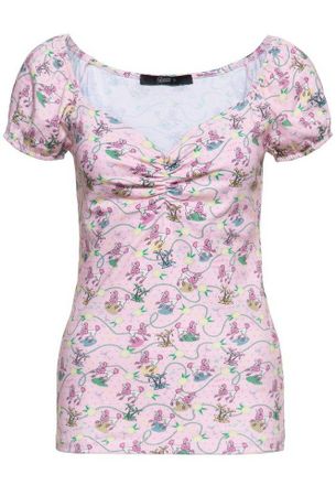 Queen Kerosin Print-Shirt Poodle (1-tlg) mit vintage All-over-Print