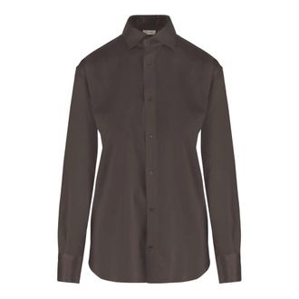 Her Shirt Femme, Blouses et Chemises, Brun, Taille: 42 FR Chemise en soie stretch