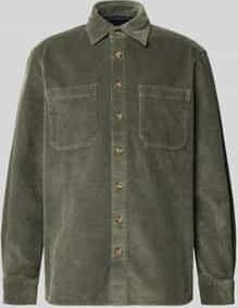 Christian Berg Regular Fit Hemdjacke aus Cord mit Kentkragen