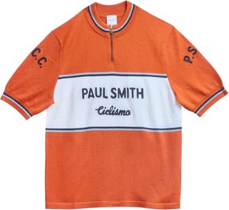 Paul Smith Homme, Pulls, Orange, Taille: S T-Shirt Zip Ciclismo