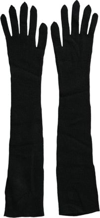 Dolce & Gabbana Womens Black Cashmere Knitted Elbow Length Gloves