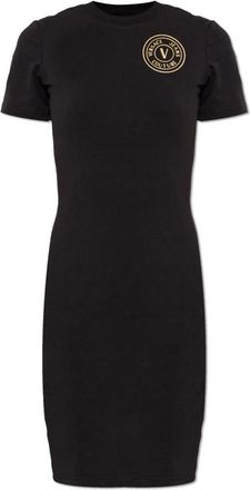 Versace Jeans Couture Femme, Robes, Noir, Taille: 38 FR Dress With Printed Logo